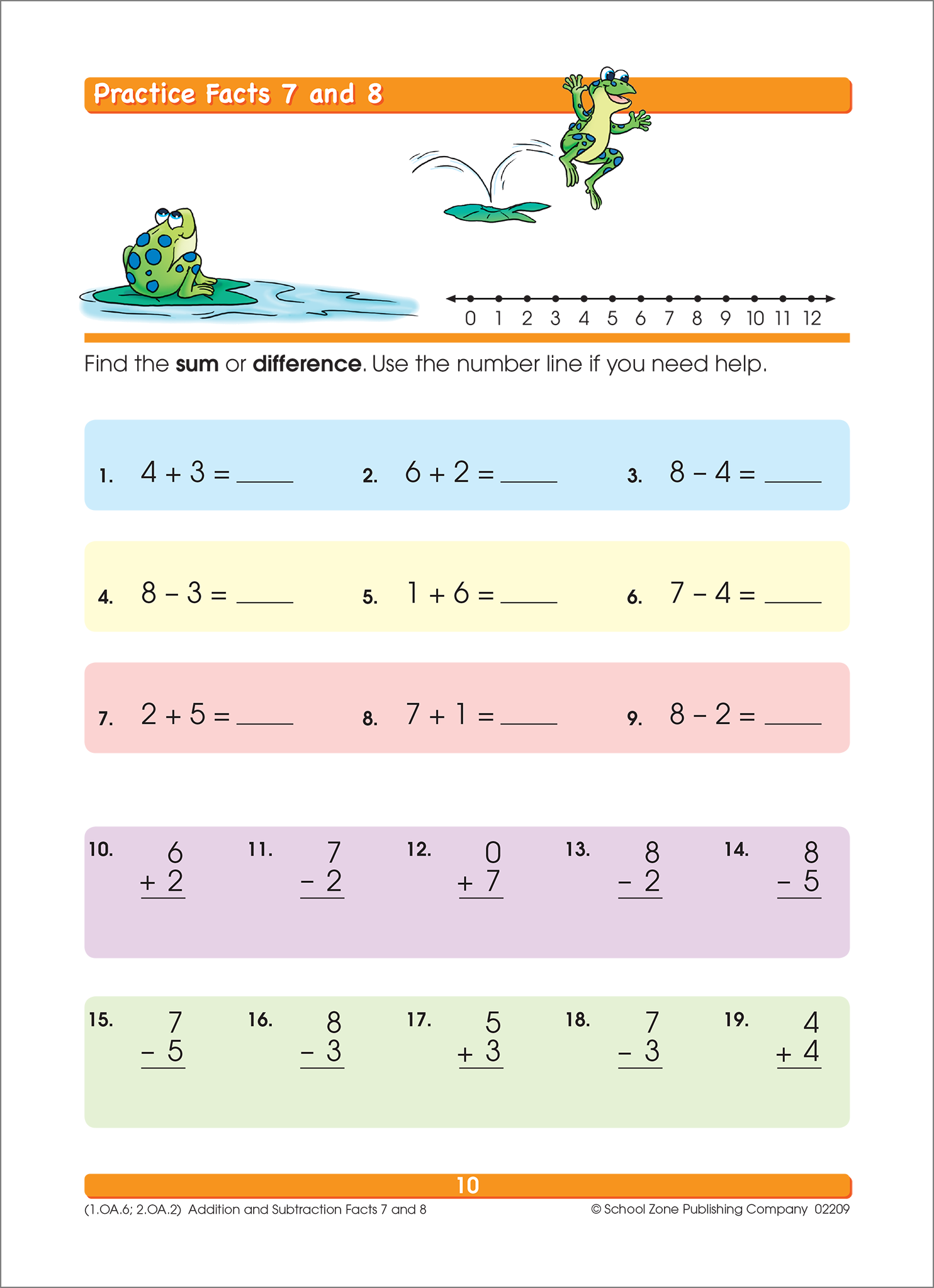 Addition & Subtraction Grades 1-2 Workbook – School Zone Publishing Company