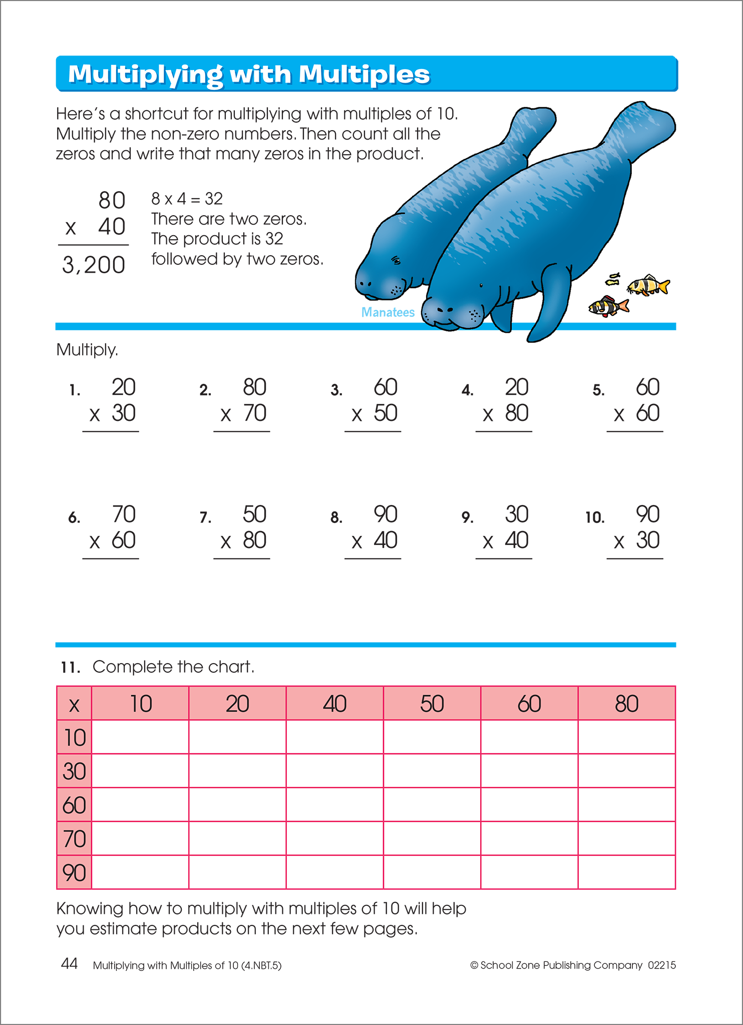 Multiplication & Division Grades 3-4 Workbook – School Zone Publishing ...