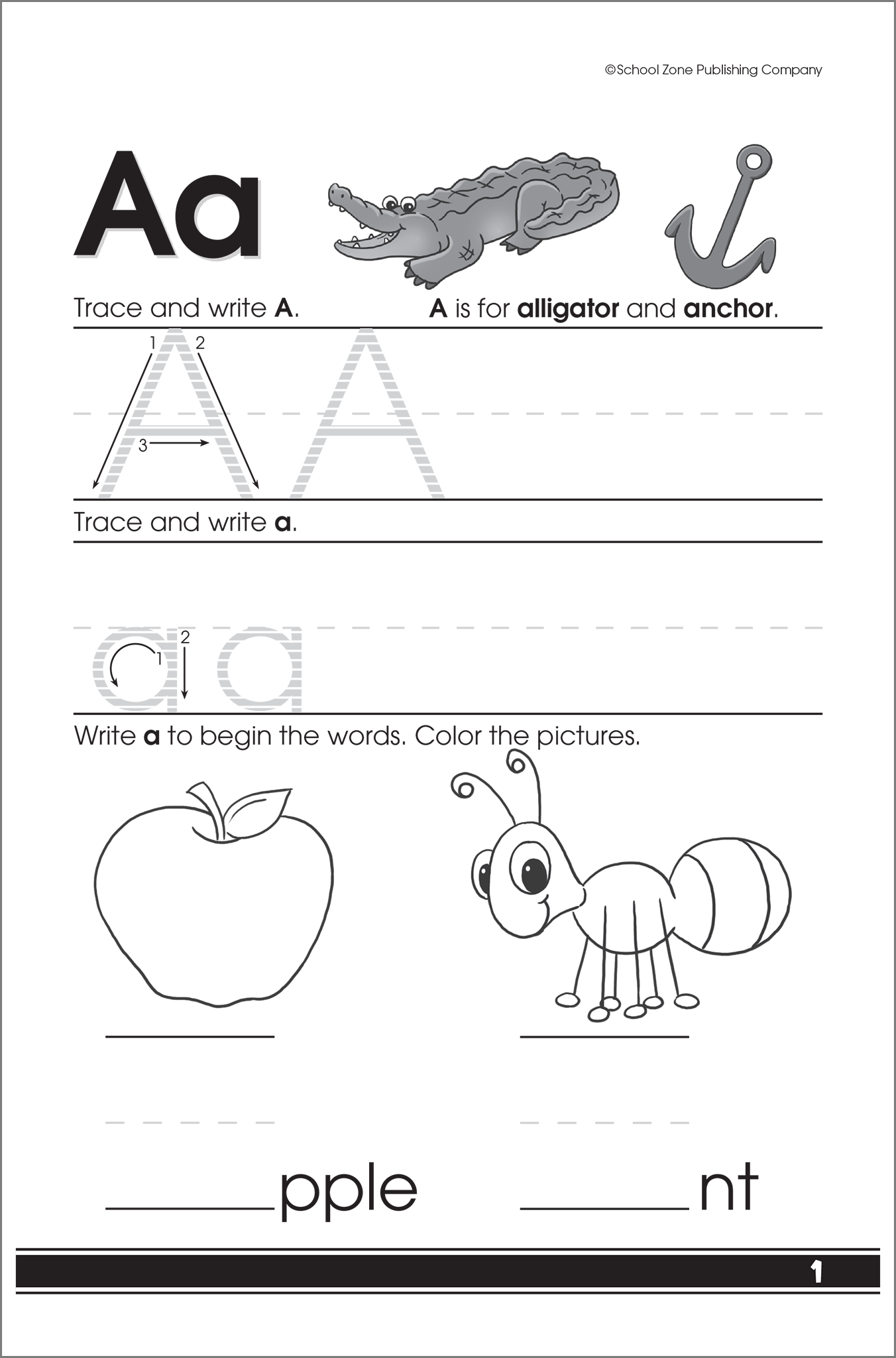 Learn the Alphabet Grades P-K Workbook – School Zone Publishing Company