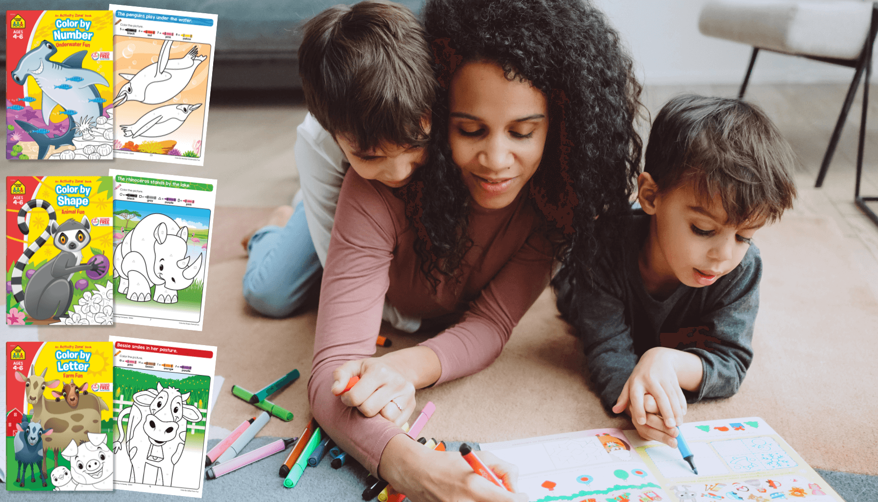 Color by number coloring books deliver big learning – School Zone ...