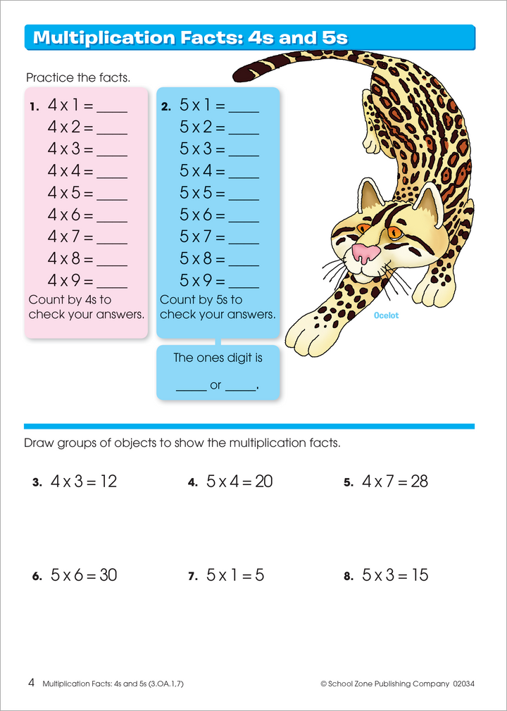 Multiplication Workbook for Kids 3-4 – School Zone Publishing Company