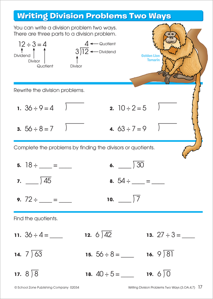 Multiplication Workbook for Kids 3-4 – School Zone Publishing Company