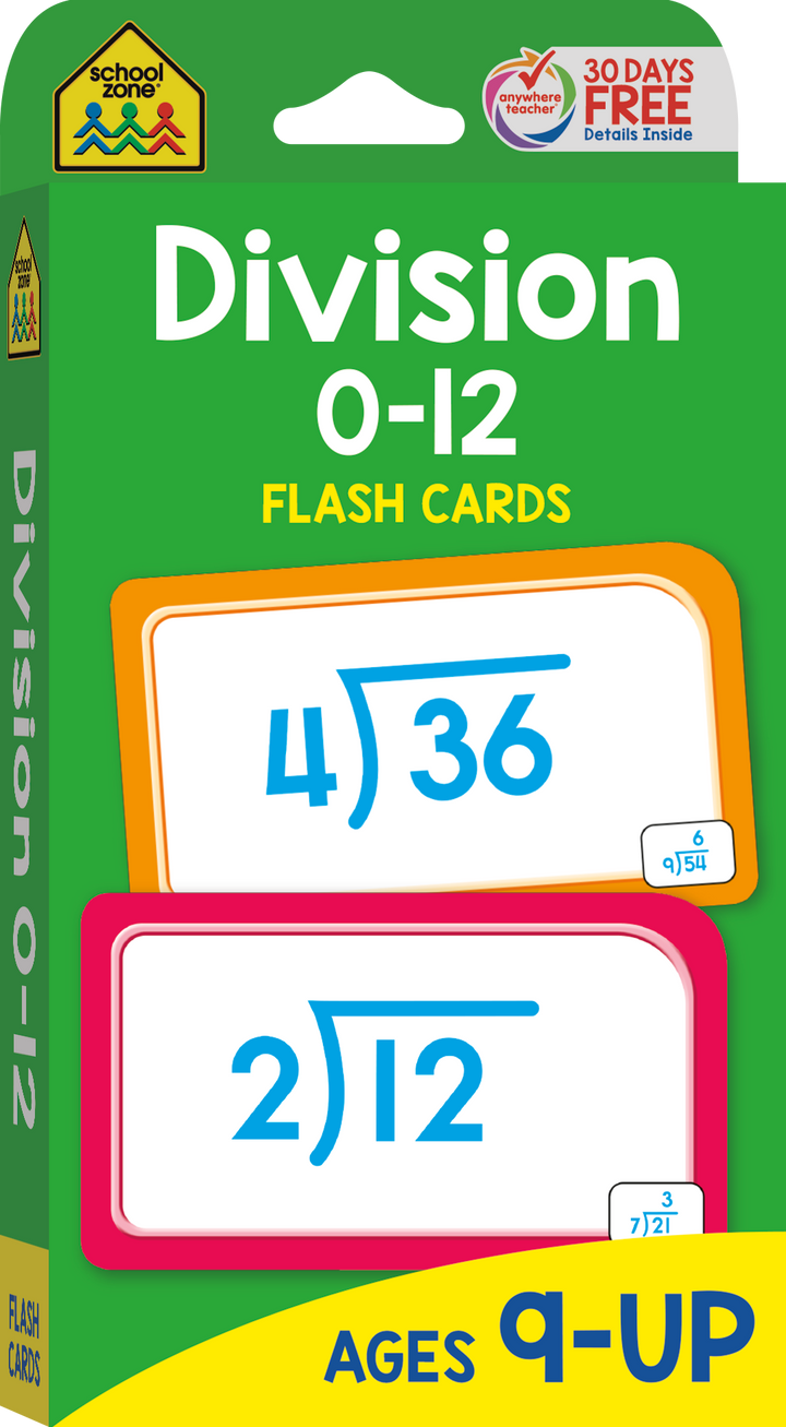 Division Flash Cards 0-12 for Kids – School Zone Publishing Company