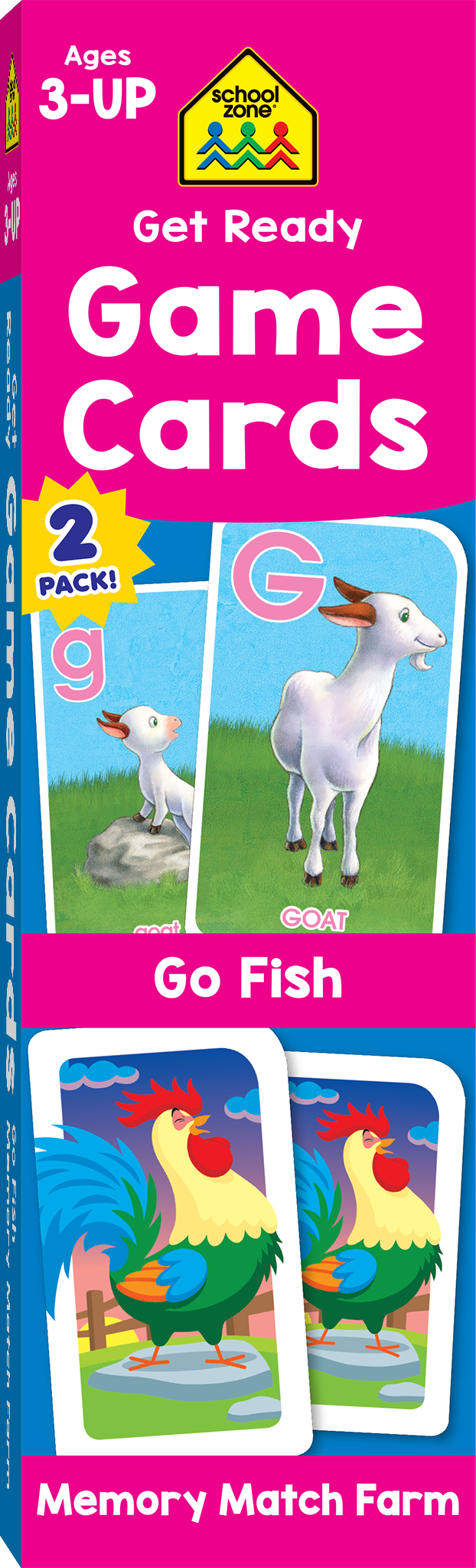 Get Ready Game Cards Go Fish & Memory Match Farm (2-Pack) – School Zone ...