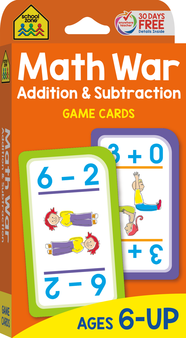 Math War Addition and Subtraction Game Cards – School Zone Publishing ...