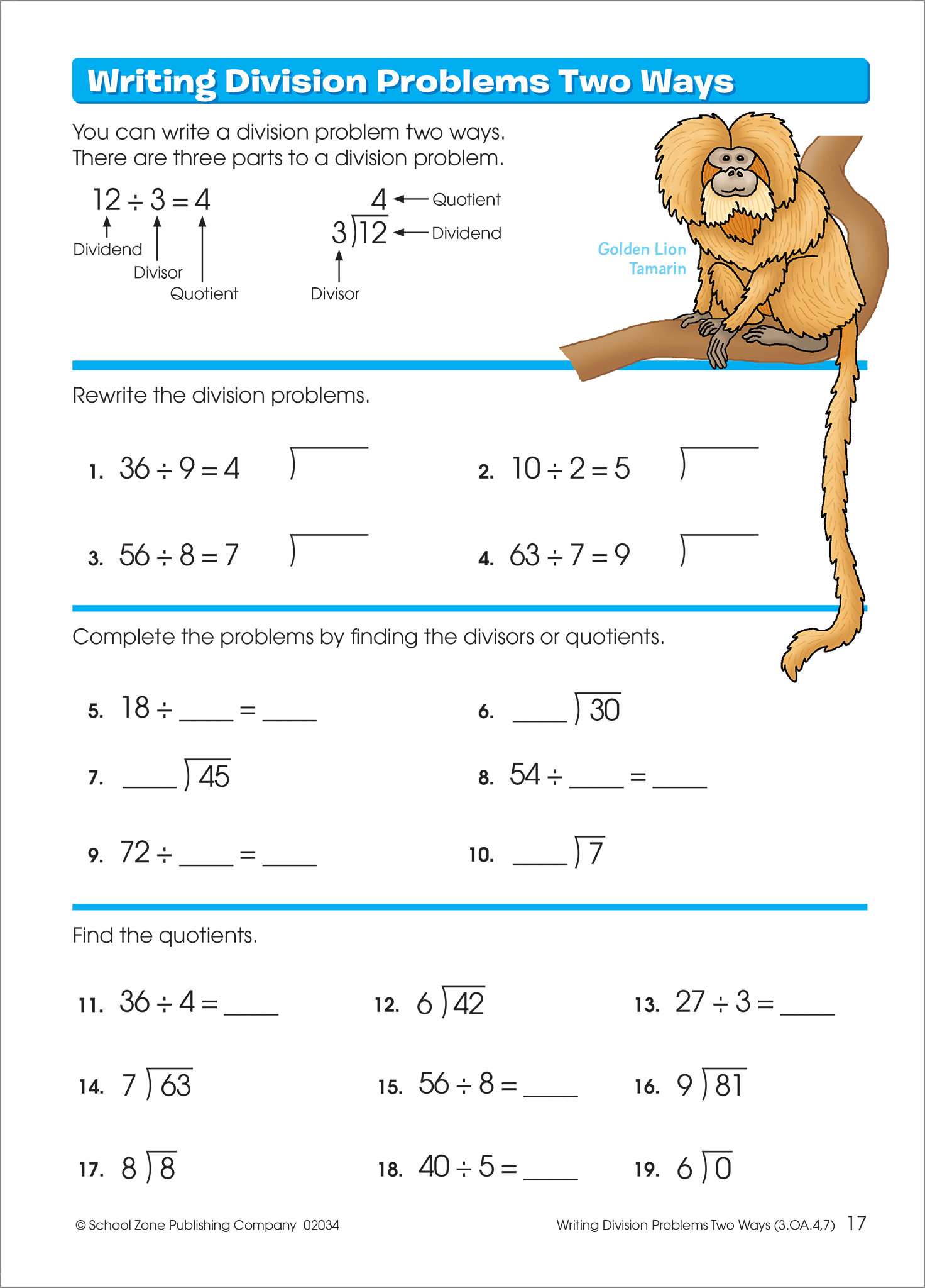 Math Workbook for Kids: Grades 3-4 – School Zone Publishing Company