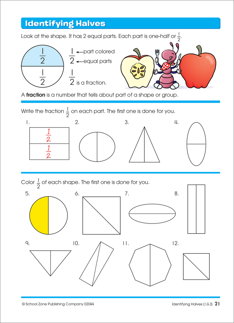Time, Money & Fractions Grades 1-2 Workbook – School Zone Publishing ...