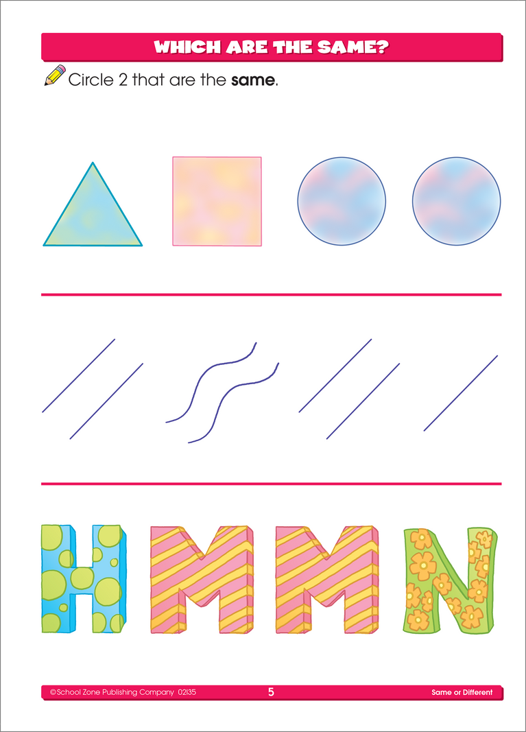 Preschool Basics Workbook (32 Pages) – School Zone Publishing Company