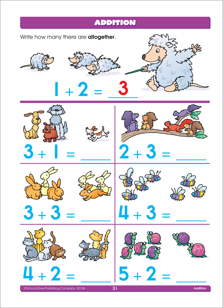 Kindergarten Basics Workbook (32 Pages) – School Zone Publishing Company
