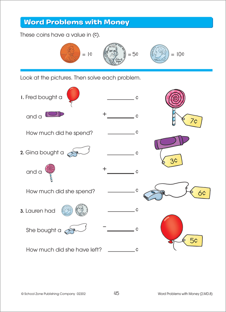 Math Basics Grade 2 Workbook – School Zone Publishing Company