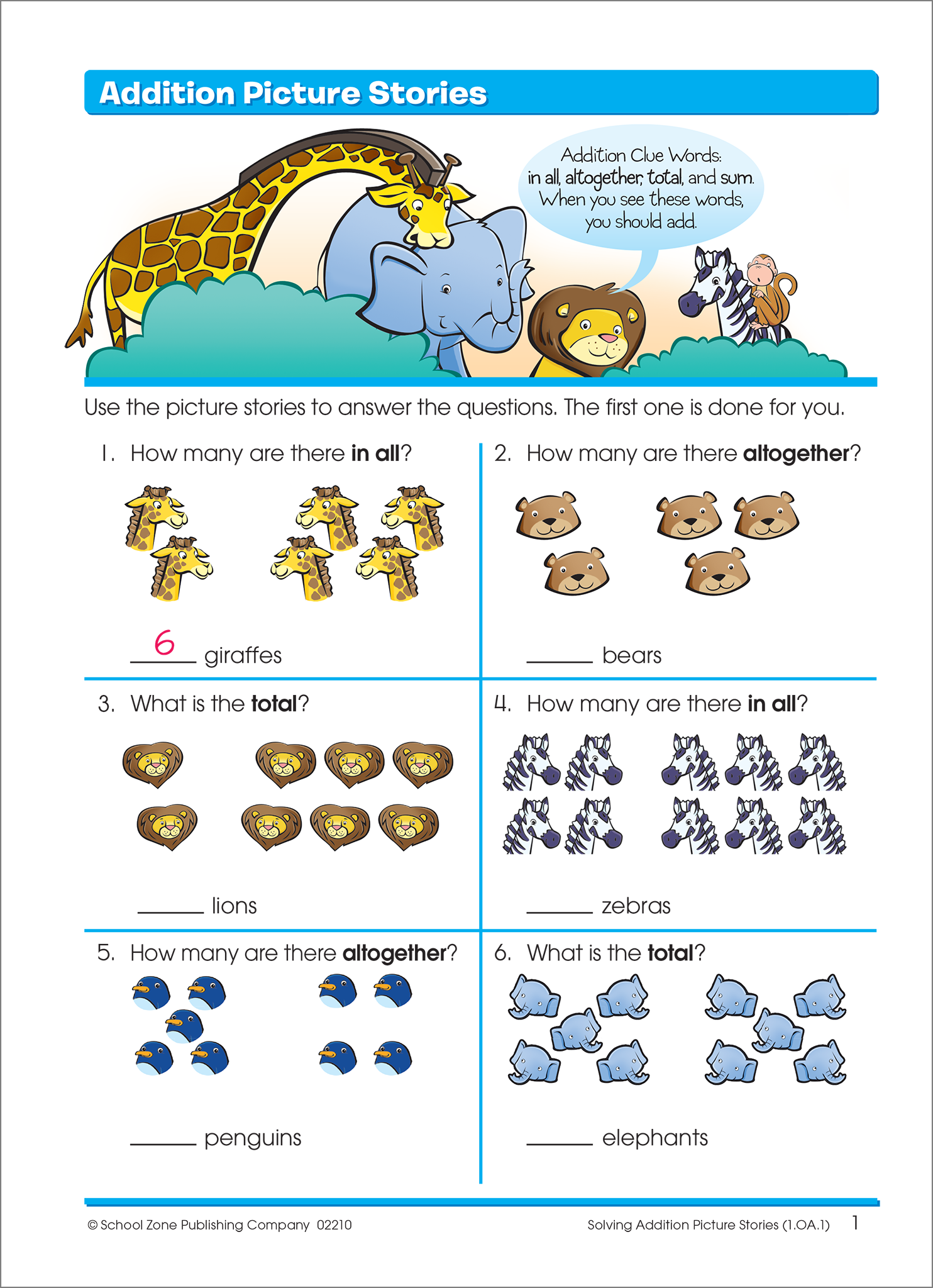 Word Problems Workbook: Grades 1-2 Math - School Zone Website – School ...