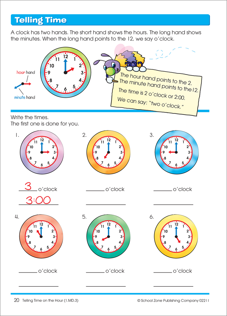 Time, Money & Fractions Grades 1-2 Workbook – School Zone Publishing ...