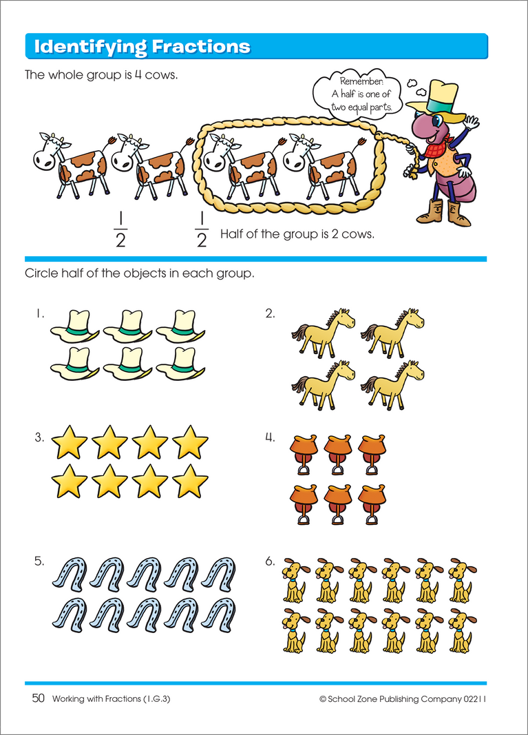 Time, Money & Fractions Grades 1-2 Workbook – School Zone Publishing ...