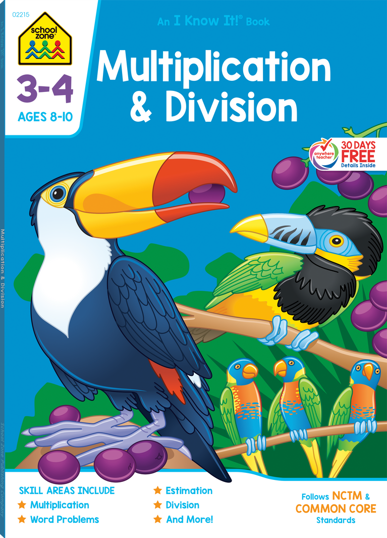 Multiplication & Division Grades 3-4 Workbook – School Zone Publishing ...