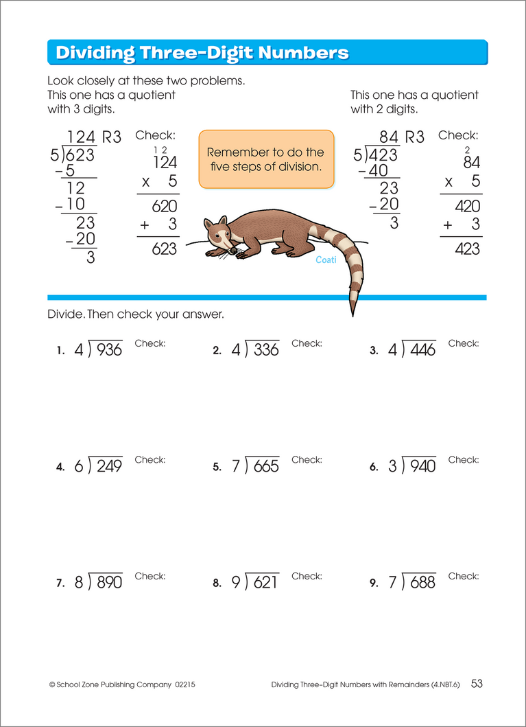 Multiplication & Division Grades 3-4 Workbook – School Zone Publishing ...