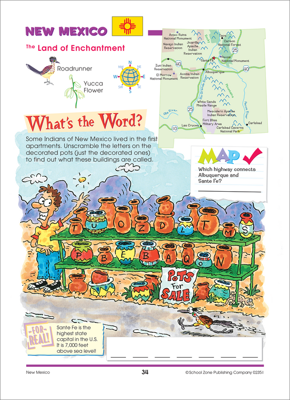 Geography Workbook & Puzzles – School Zone Publishing Company