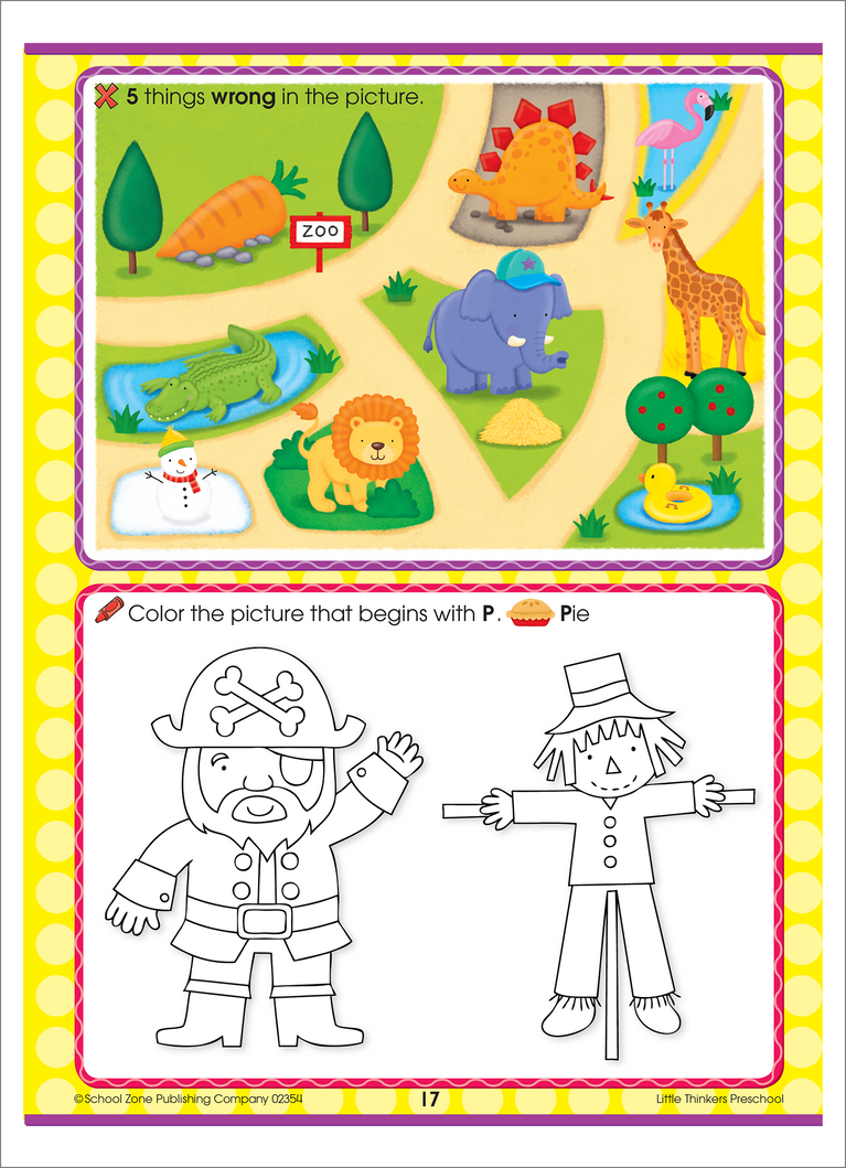 Little Thinkers Preschool Workbook – School Zone Publishing Company