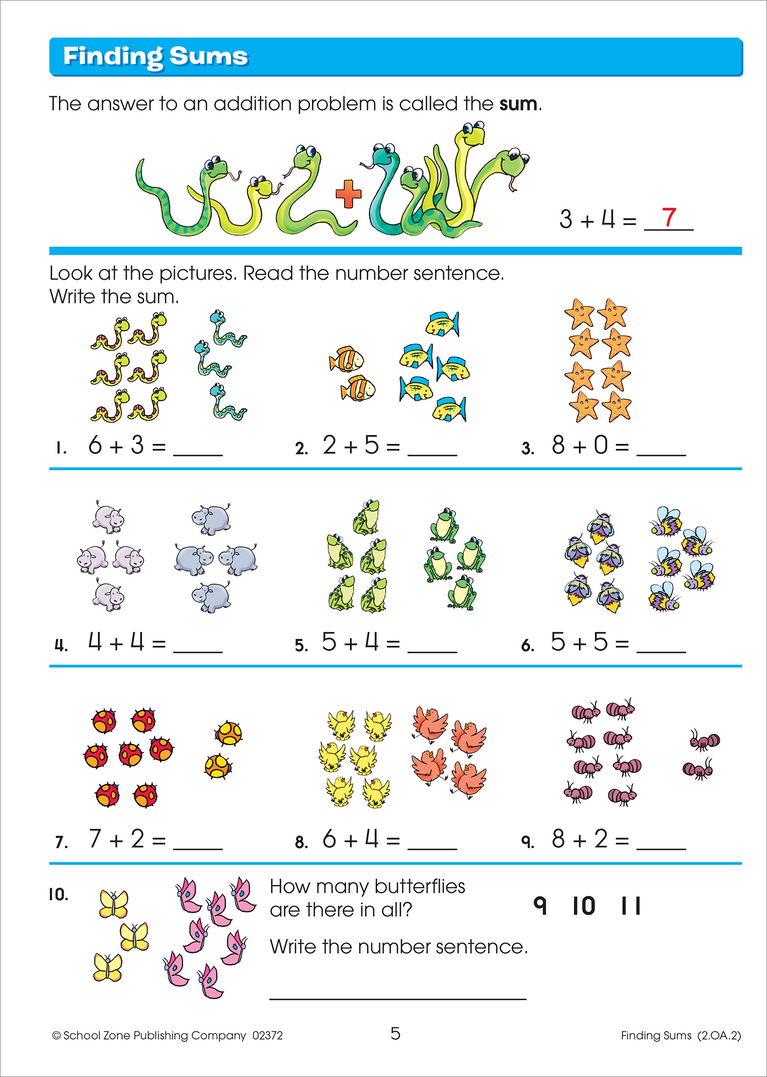Math Basics Grade 2 Press-Out Workbook – School Zone Publishing Company