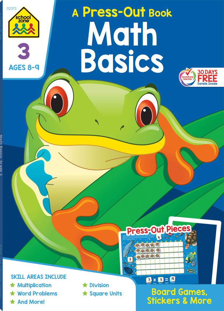 Math Basics Grade 3 Press-Out Workbook – School Zone Publishing Company