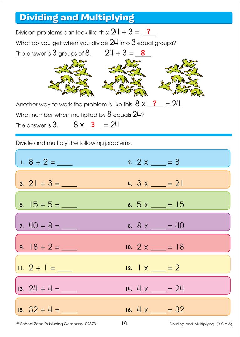 Math Basics Grade 3 Press-Out Workbook – School Zone Publishing Company